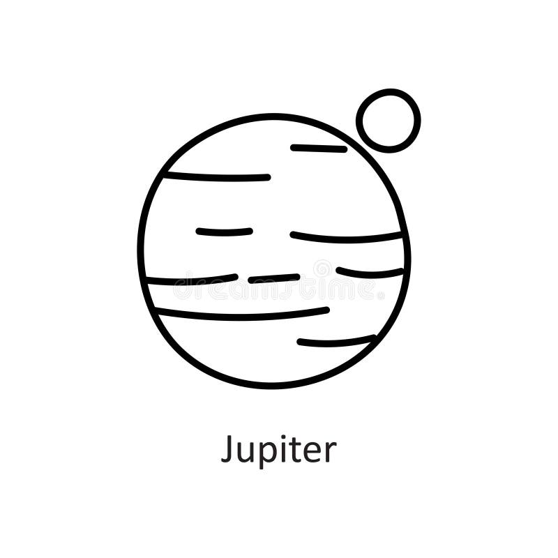 Jupiter Vector Outline Icon Design Illustration. Space Symbol on White ...