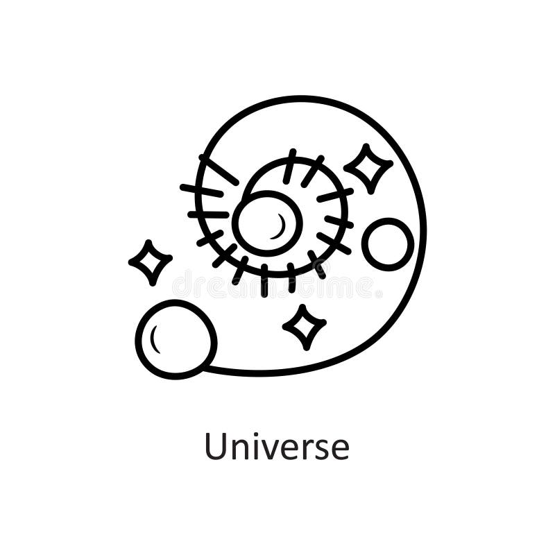 Universe Vector Outline Icon Design Illustration. Space Symbol on White ...