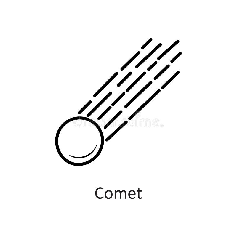 Comet Vector Outline Icon Design Illustration. Space Symbol on White ...