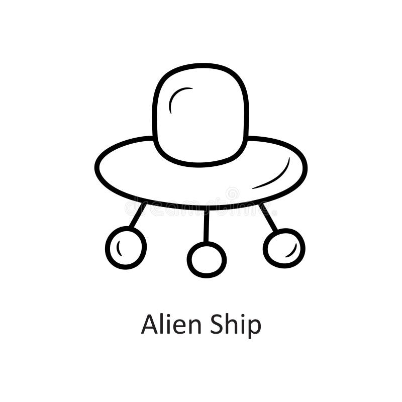 Alien Ship Vector Outline Icon Design Illustration. Space Symbol on ...