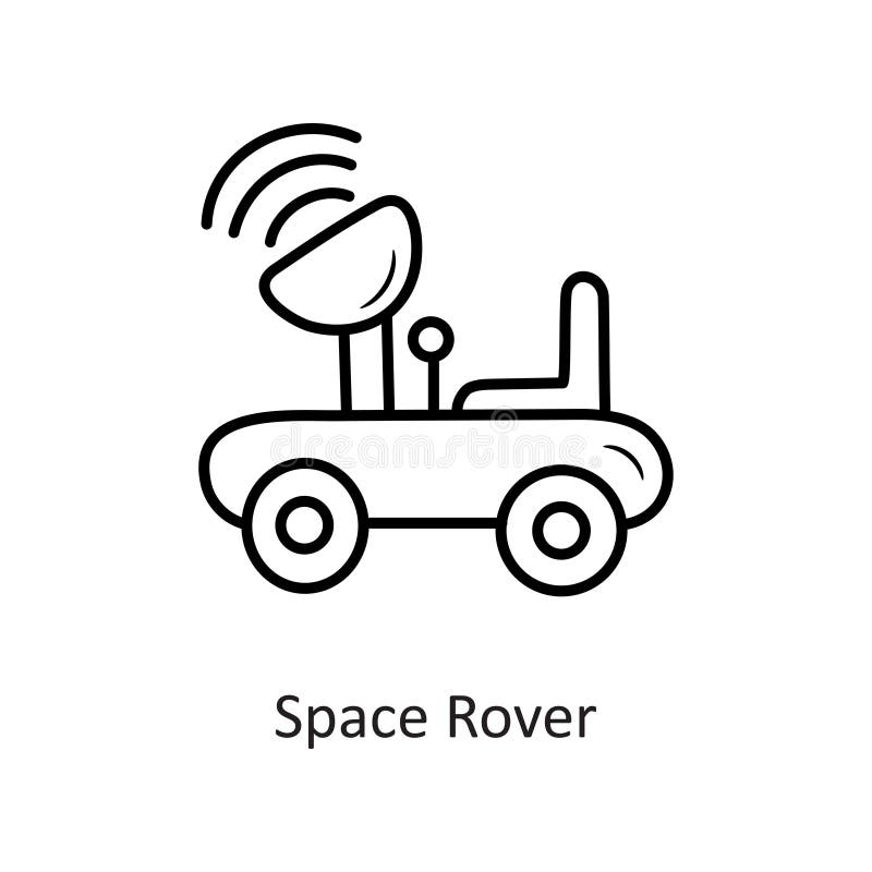 Space Rover Vector Outline Icon Design Illustration. Space Symbol on ...