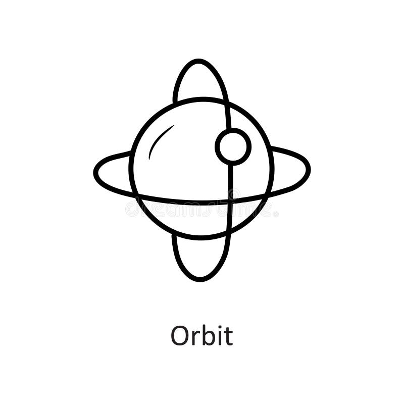 Orbit Vector Outline Icon Design Illustration. Space Symbol on White ...