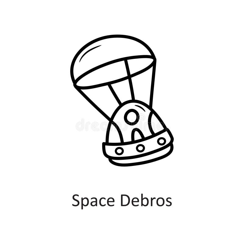 Space Debris Vector Outline Icon Design Illustration. Space Symbol on ...