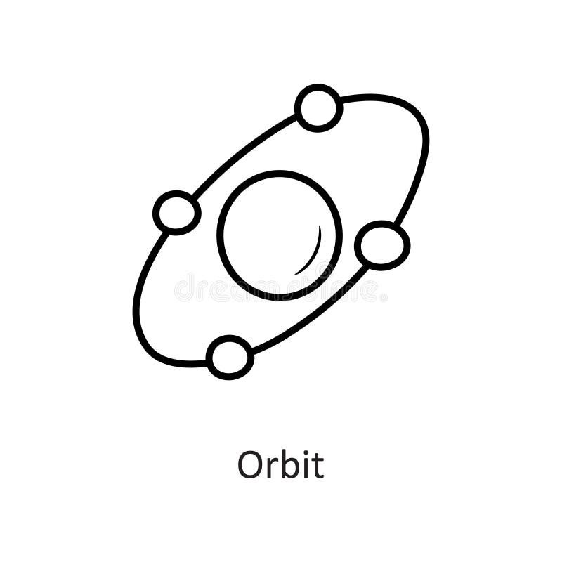 Orbit Vector Outline Icon Design Illustration. Space Symbol on White ...