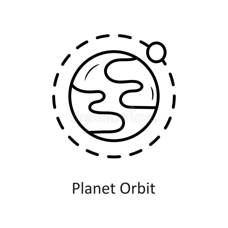 Atom Orbit Vector Outline Icon Design Illustration. Educational ...
