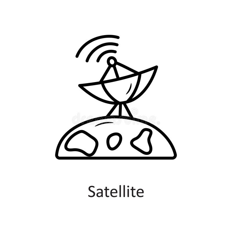 Sputnik Satellite Vector Outline Icon Design Illustration. Space Symbol ...