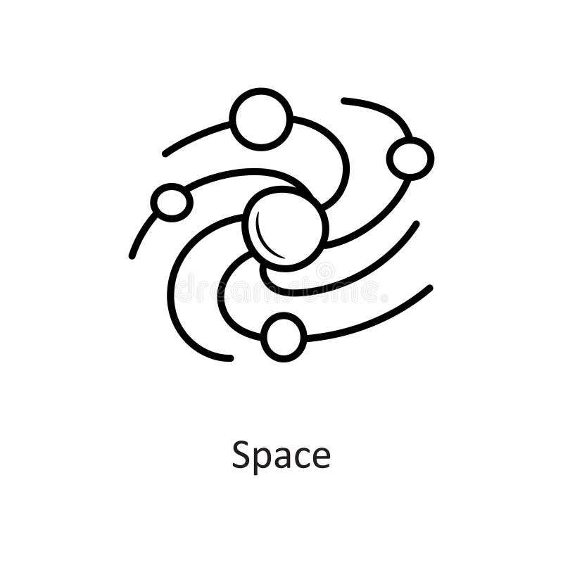 Space Vector Outline Icon Design Illustration. Space Symbol on White ...