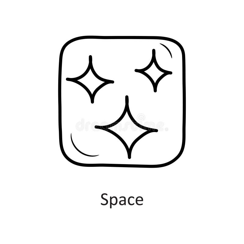 Space Vector Outline Icon Design Illustration. Space Symbol on White ...