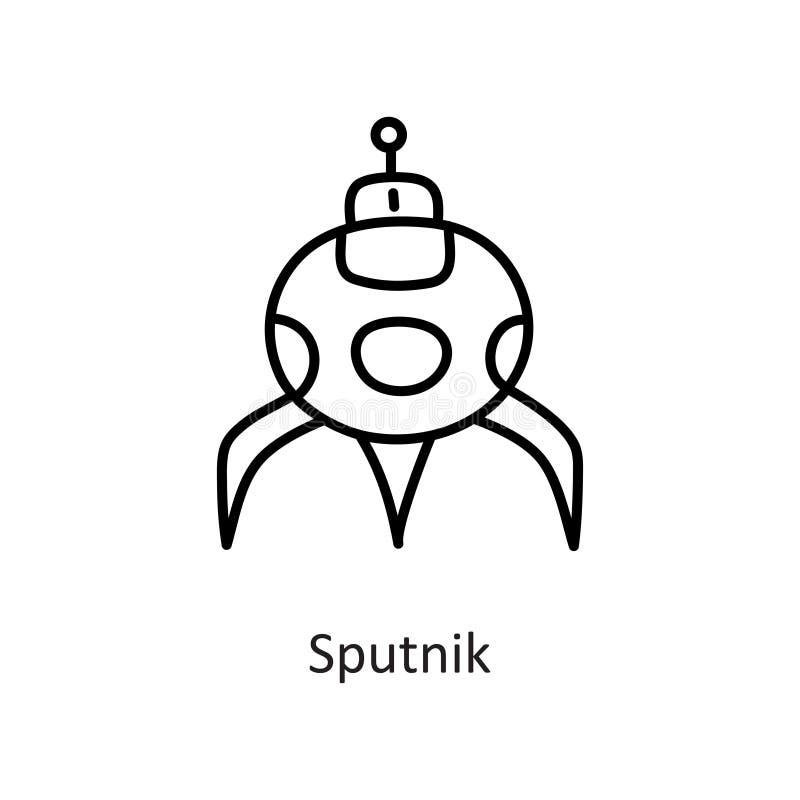 Sputnik Vector Outline Icon Design Illustration. Space Symbol on White ...