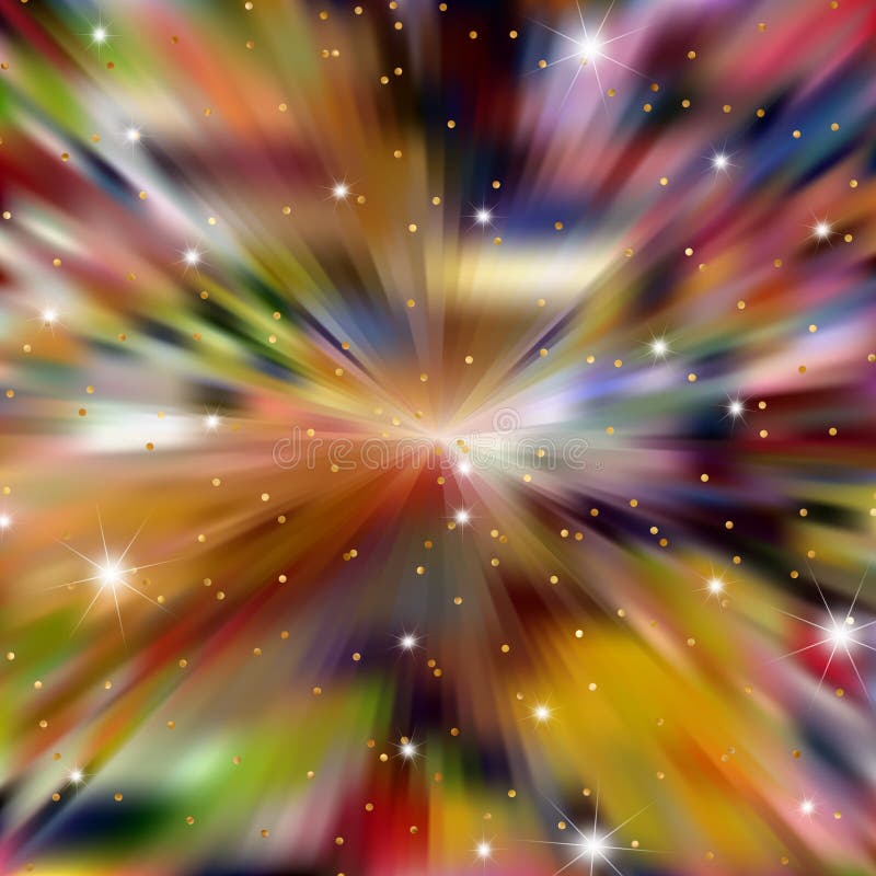 Colorful Explosion Abstract Background with Glitter Elements Stock ...