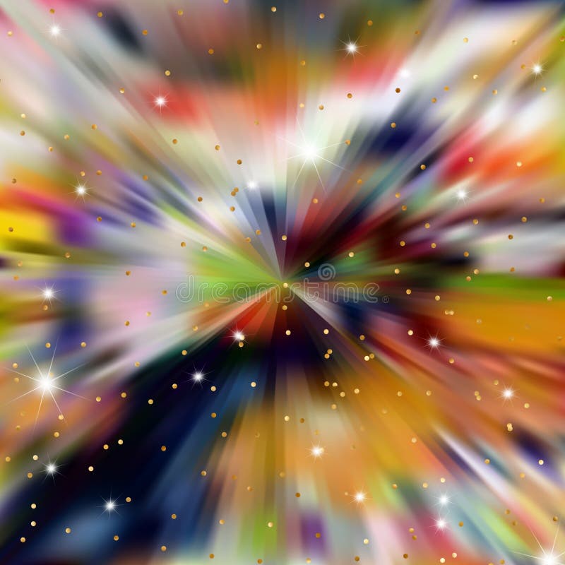 Colorful Explosion Abstract Background with Glitter Elements Stock ...