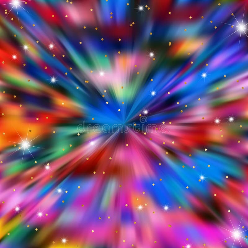 Colorful Explosion Abstract Background with Glitter Elements Stock ...