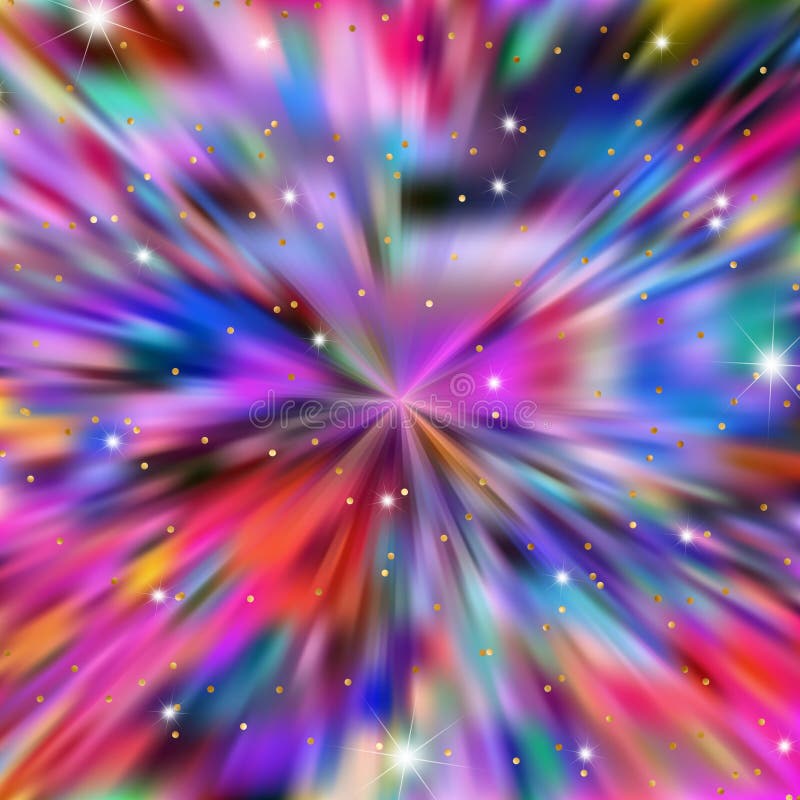 Colorful Explosion Abstract Background with Glitter Elements Stock ...