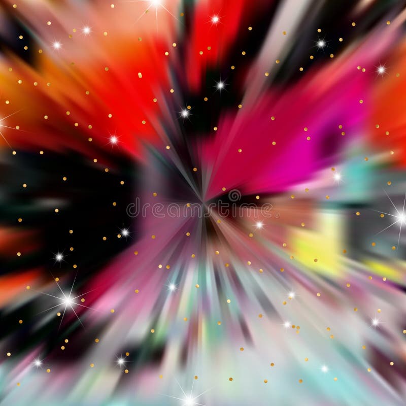 Colorful Explosion Abstract Background with Glitter Elements Stock ...