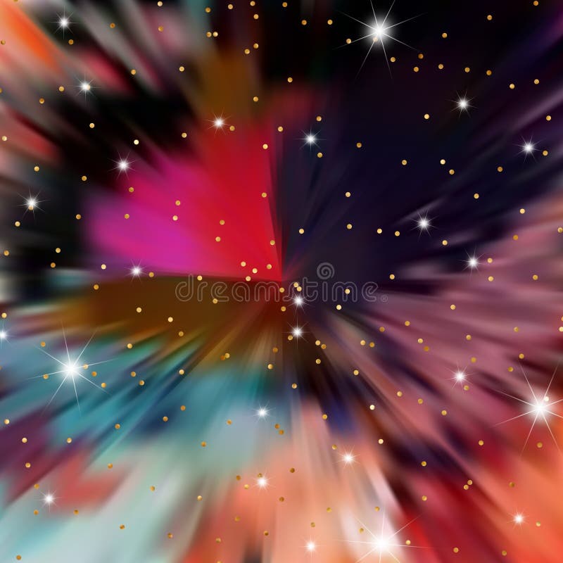 Colorful Explosion Abstract Background with Glitter Elements Stock ...