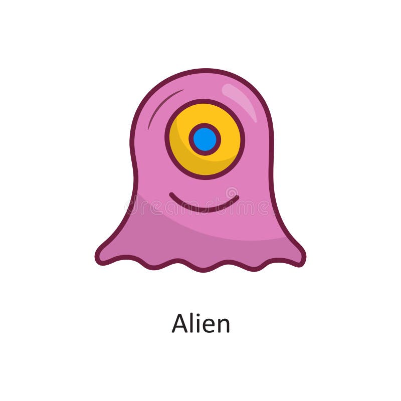 Alien Vector Fill Outline Icon Design Illustration. Space Symbol on ...