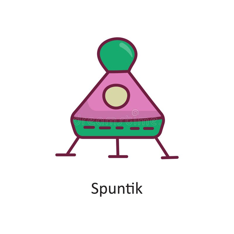 Sputnik Vector Outline Icon Design Illustration. Space Symbol on White ...