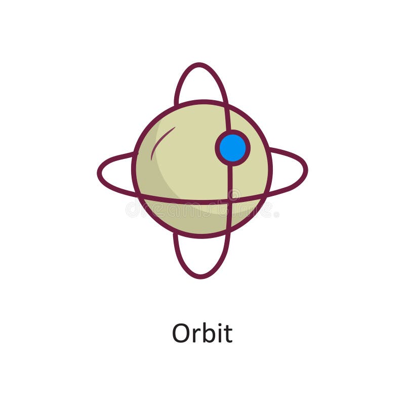 Orbit Vector Fill Outline Icon Design Illustration. Space Symbol on ...