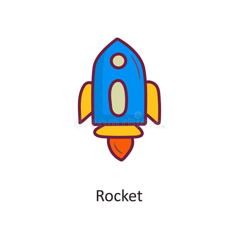 Rocket Vector Fill Outline Icon Design Illustration. Space Symbol on ...