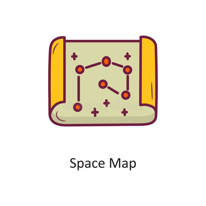 Space Map Vector Fill Outline Icon Design Illustration. Space Symbol on ...