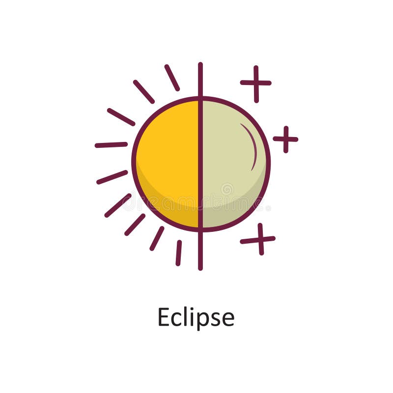 Eclipse Vector Fill Outline Icon Design Illustration. Space Symbol on ...