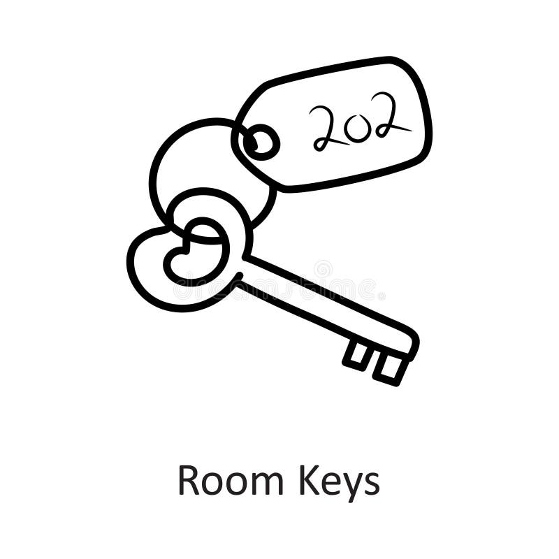 Room Keys Vector Outline Icon Design Illustration. Travel Symbol on ...