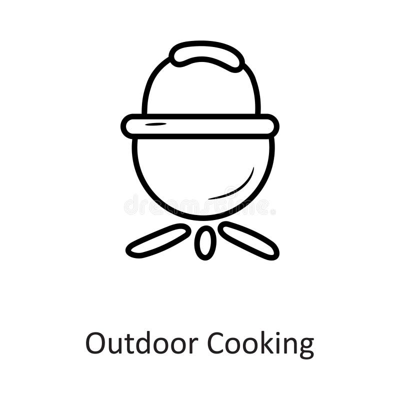 Outdoor Cooking Vector Outline Icon Design Illustration. Travel Symbol ...