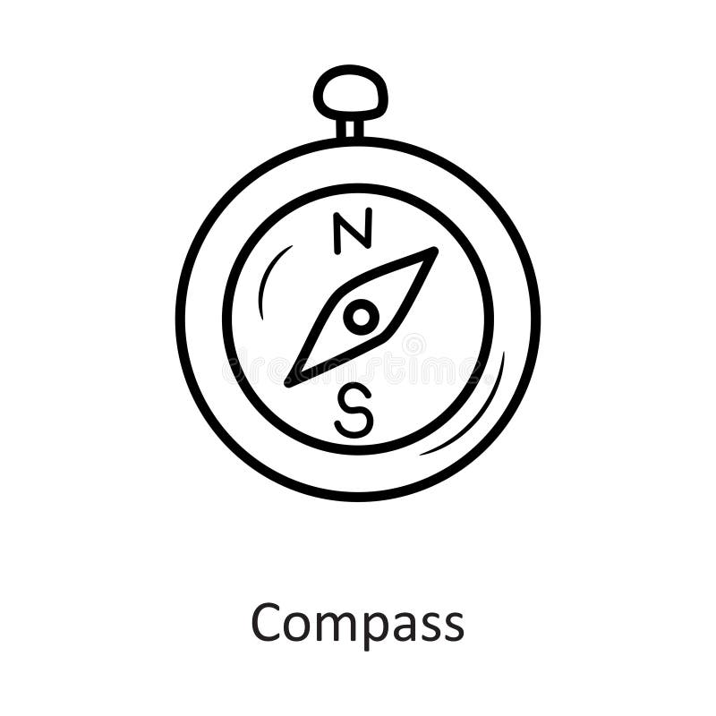 Compass Vector Outline Icon Style Illustration. EPS 10 File Stock ...