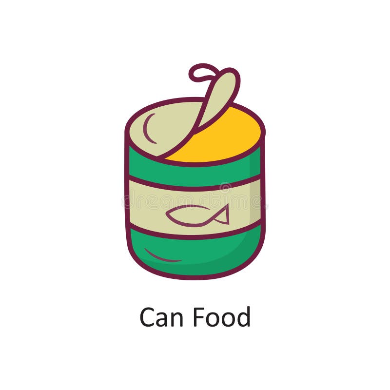 Can Food Vector Fill Outline Icon Design Illustration. Travel Symbol on ...