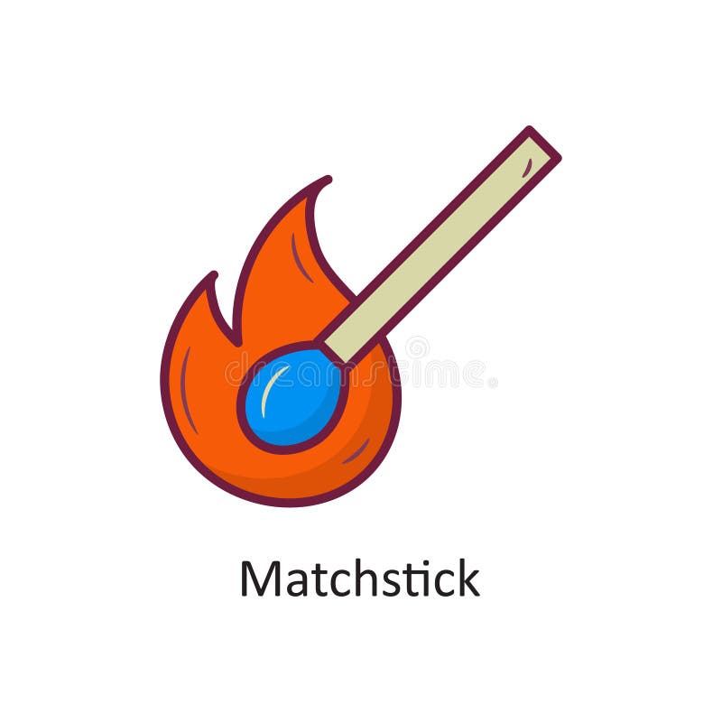 Matchstick Vector Fill Outline Icon Design Illustration. Travel Symbol ...