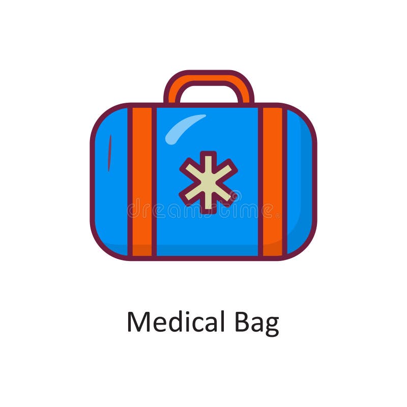Medical Bag Vector Fill Outline Icon Design Illustration. Travel Symbol ...