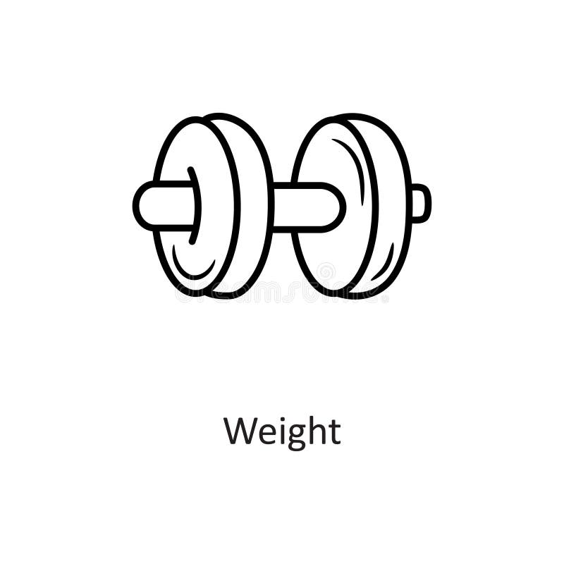 Weight Vector Outline Icon Design Illustration. Workout Symbol on White ...