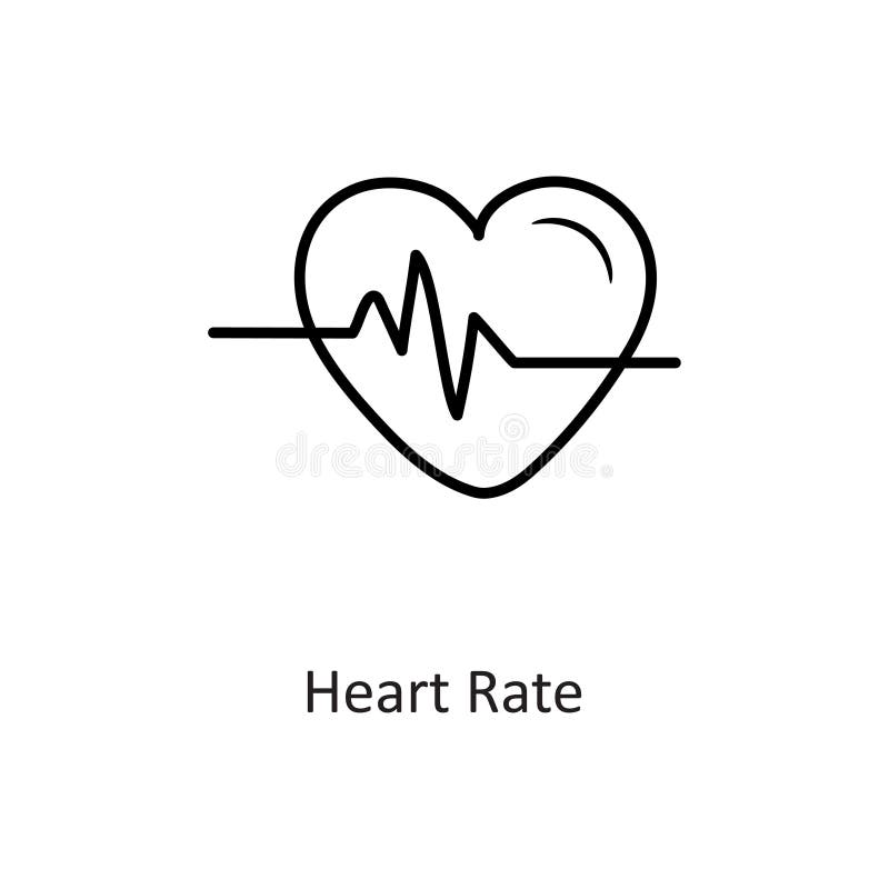 Heart Rate Vector Outline Icon Design Illustration. Workout Symbol on ...