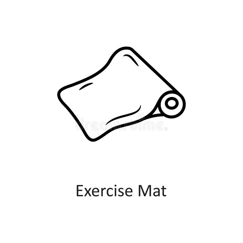 Exercise Mat Vector Outline Icon Design Illustration. Workout Symbol on ...