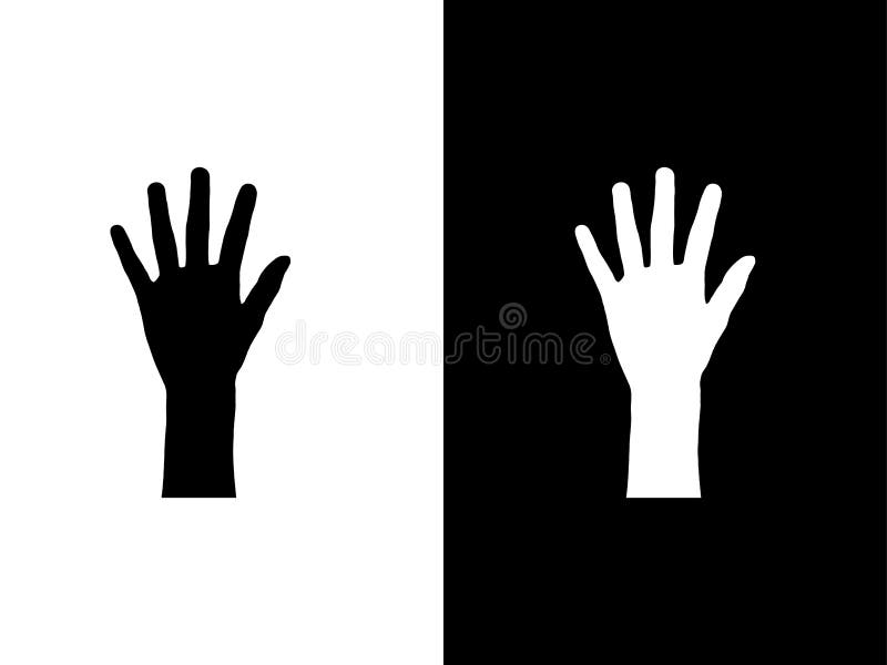 Hand five silhouette stock illustration. Illustration of reach - 268511393