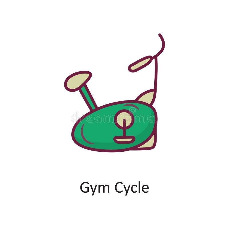 Gym Cycle Vector Fill Outline Icon Design Illustration. Workout Symbol ...