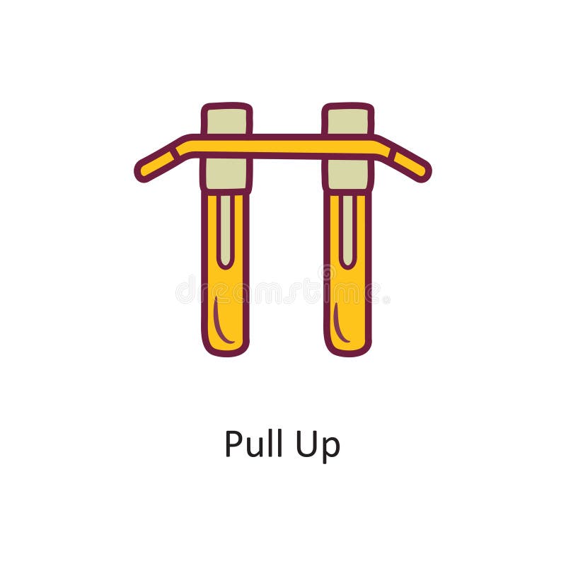 Pull Up Vector Fill Outline Icon Design Illustration. Workout Symbol on ...