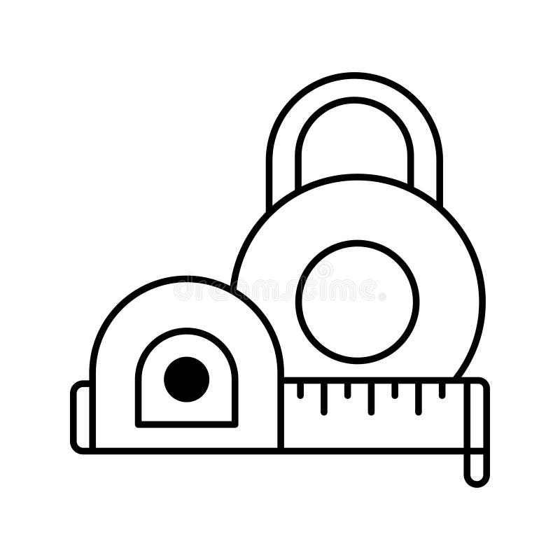 Measure Tools Vector Outline Icon Style Illustration. EPS 10 File Stock ...