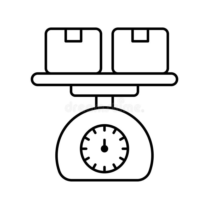 Weight Machine Vector Outline Icon Style Illustration. EPS 10 File ...
