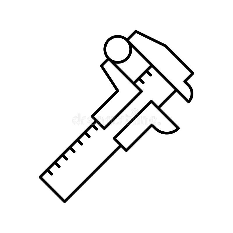 Vernier Caliper Vector Outline Icon Style Illustration. EPS 10 File ...