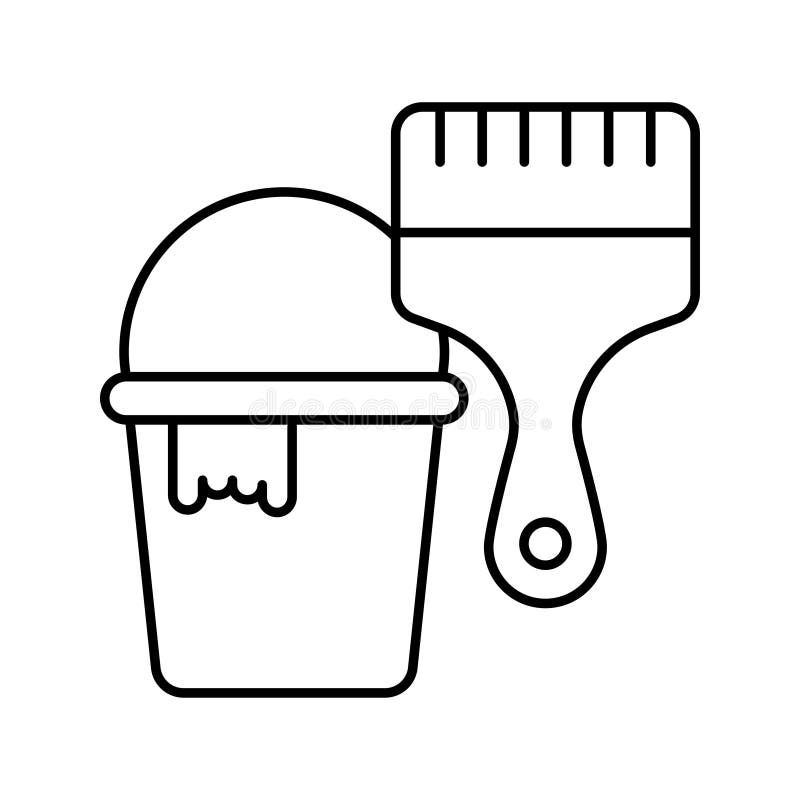 Paint Vector Outline Icon Style Illustration. EPS 10 File Stock Vector ...