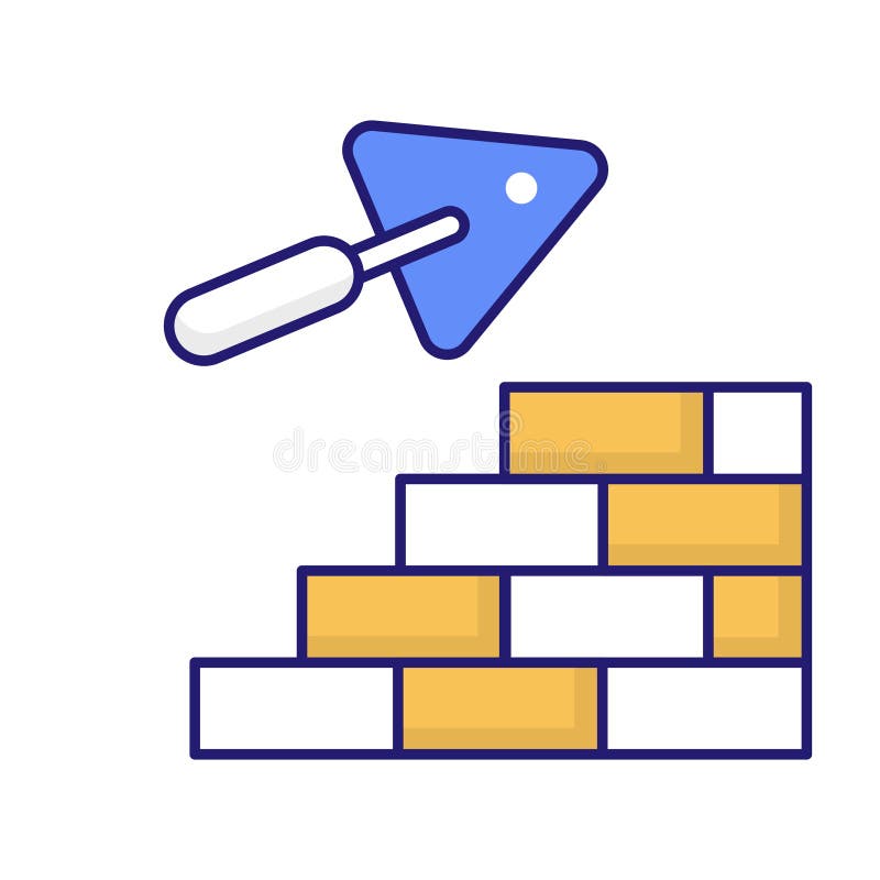 Wall Construction Vector Outline Icon Design Illustration. Home Repair ...