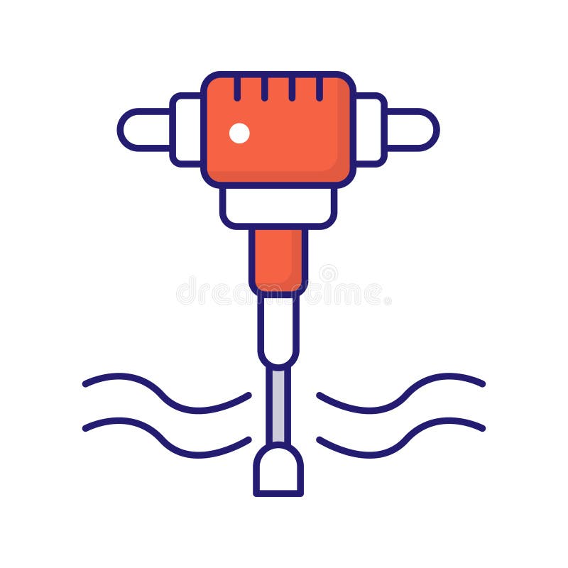 Jack Hammer Vector Fill Outline Icon Style Illustration. EPS 10 File ...