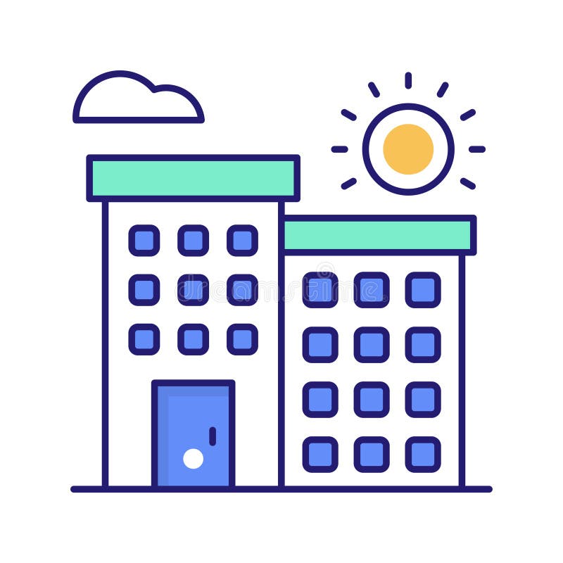 Building Vector Fill Outline Icon Style Illustration. EPS 10 File Stock ...