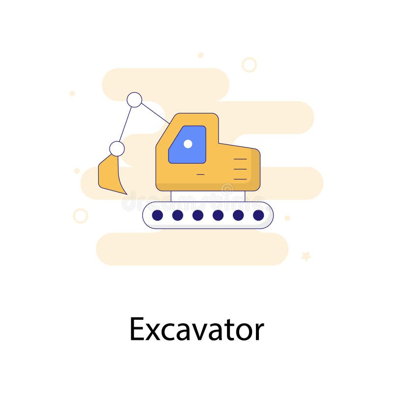 Excavator Vector Fill Outline with Background Icon Style Illustration ...