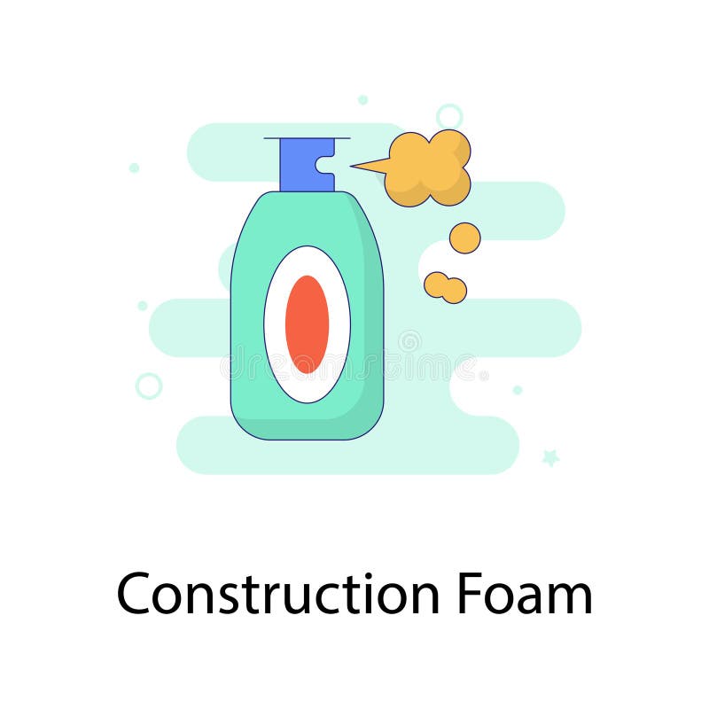 Construction Foam Vector Fill Outline with Background Icon Style ...
