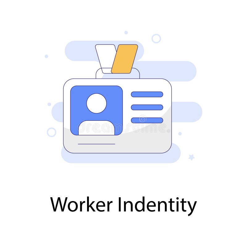 Worker Identity Vector Fill Outline with Background Icon Style ...