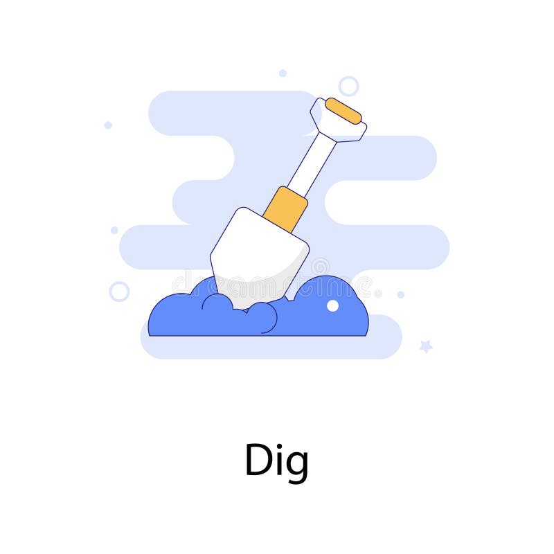 Dig Vector Fill Outline with Background Icon Style Illustration. EPS 10 ...