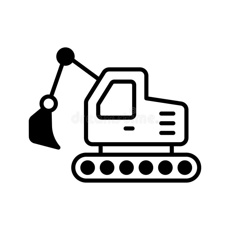 Excavator Vector Solid Icon Style Illustration. EPS 10 File Stock ...