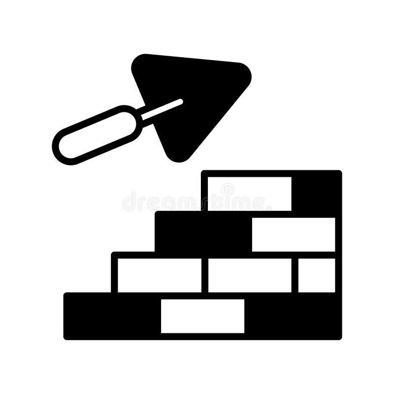 Wall Construction Vector Outline Icon Design Illustration. Home Repair ...